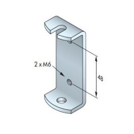 BRACKET T6 2 HOLES M6 CENTER DISTANCE 48/1