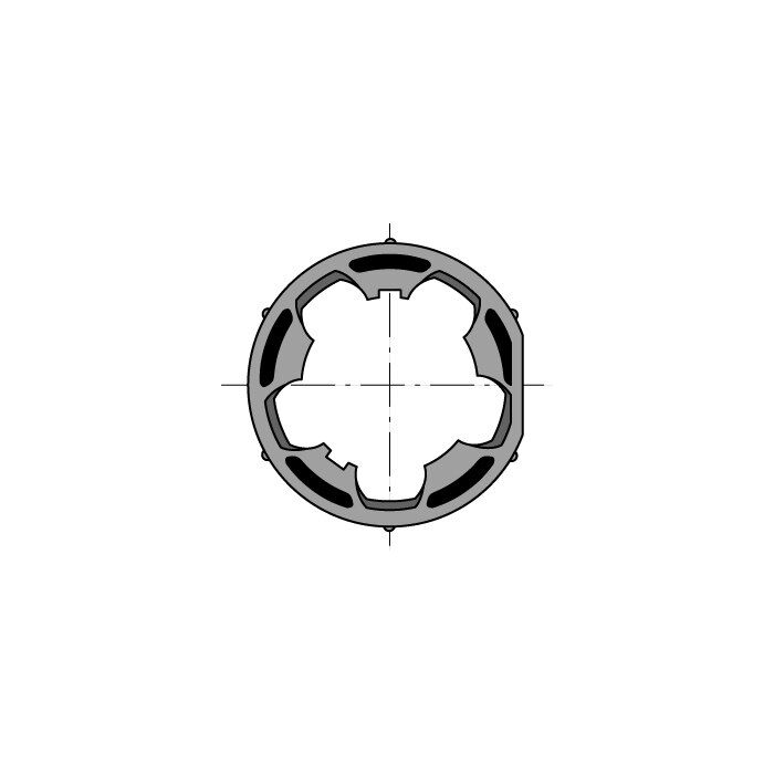 Roue Ø50 tube rond D50, clip dur